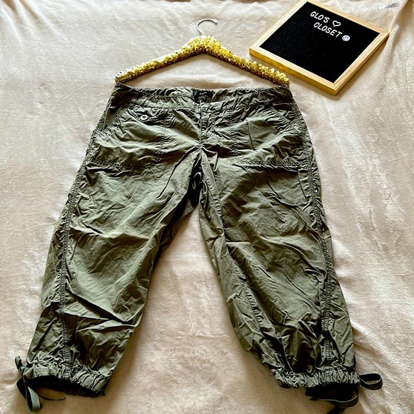 Express | Pants & Jumpsuits | Green Cargo Capri Pants | Poshmark